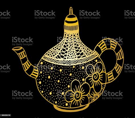 찻주전자 절연 벡터그림그림 아침 그리기활동 음식 잉크 배경 검은색에 대한 스톡 벡터 아트 및 기타 이미지 검은색 그리기 낙서 드로잉 Istock