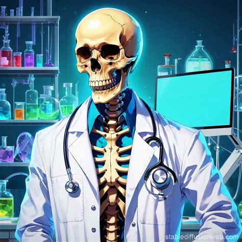 Skeleton Doctor Lab Scene Stable Diffusion Online