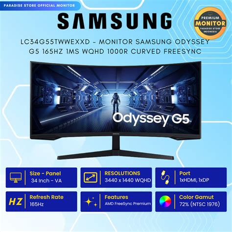 Jual Monitor Samsung Odyssey G Hz Ms Wqhd R Curved Freesync Lc G Shopee Indonesia