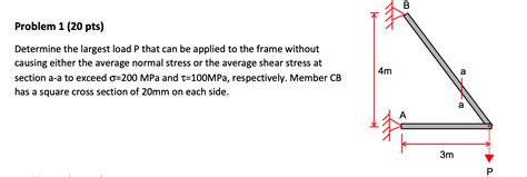 Solved B Problem Pts Determine The Largest Load P Chegg