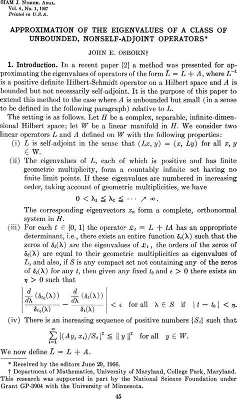 Approximation Of The Eigenvalues Of A Class Of Unbounded Nonself