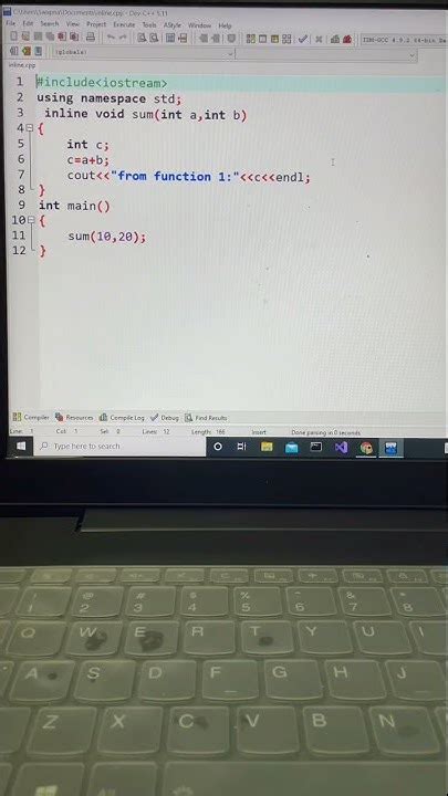 Inline Function In C Youtube