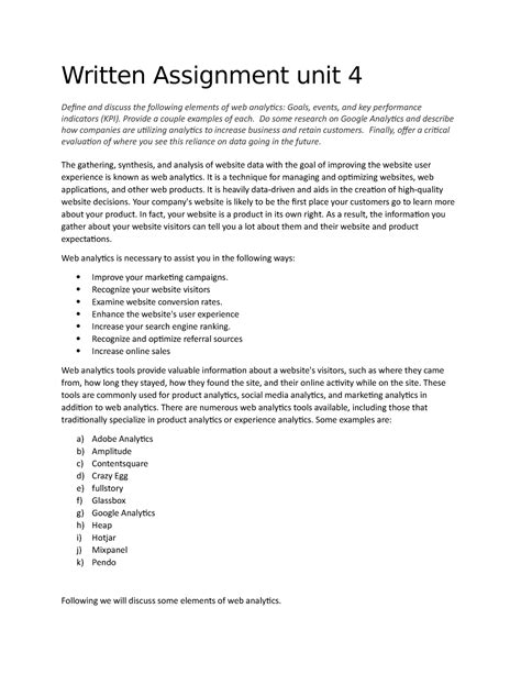 C Bus 2202 01 Written Assignment Unit 4 Written Assignment Unit 4