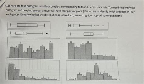 Solved 12 Here Are Four Histograms And Four Boxplots