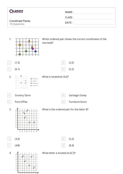 Coordinate Planes Worksheets For Rd Year On Quizizz Free Worksheets Library