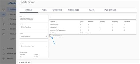 Enable Batch Tracking For Existing Product ESwap