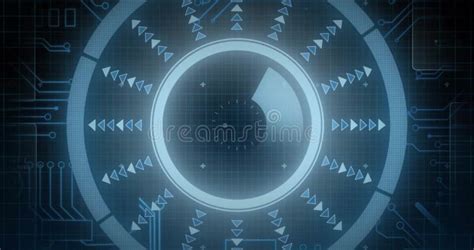 Image Of Scope Scanning Over Computer Circuit Board On Black Background