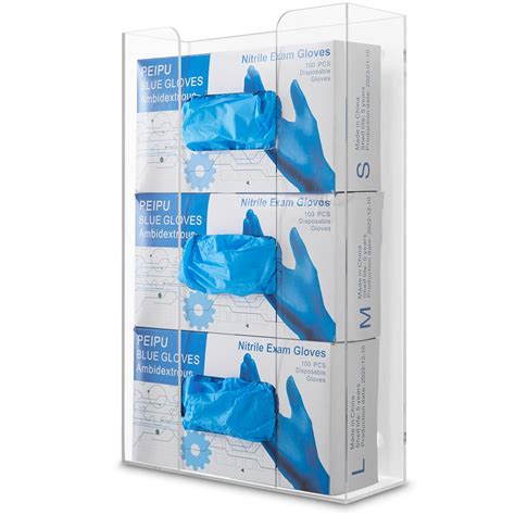 Stock Your Home Triple Acrylic Gloves Dispenser Wall Mount Tissue Box