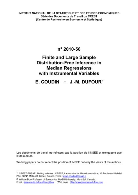 pdf finite and large sample distribution free inference in median regressions with