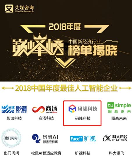 码隆科技获评艾媒“中国年度最佳人工智能企业” 极客公园