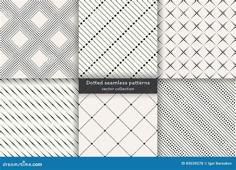 Set Of Dotted Seamless Patterns Stock Vector Illustration Of Cotton Diamond 85039278