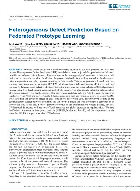 Pdf Heterogeneous Defect Prediction Based On Federated Prototype Learning