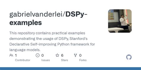 Github Gabrielvanderlei Dspy Examples This Repository Contains Practical Examples