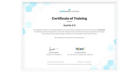 Karthik G K On Linkedin Successfully Completed The Vlsi Design