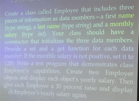 Create A Class Called Employee That Includes Three