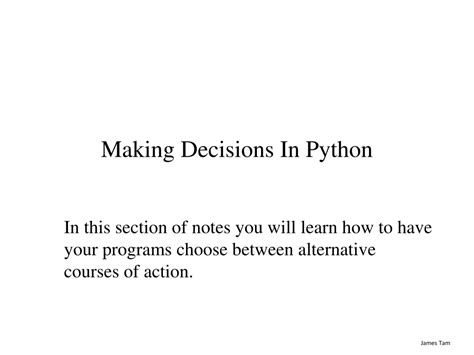 Ppt Making Decisions In Python Powerpoint Presentation Free Download