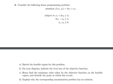 Consider The Following Linear Programming Chegg