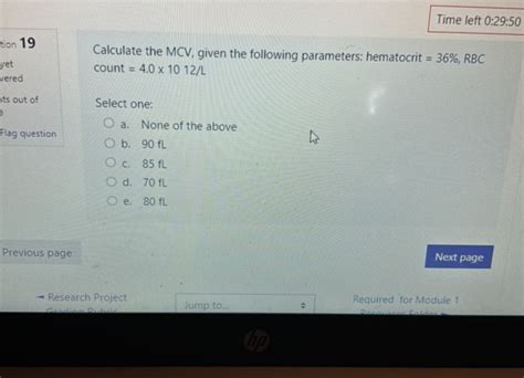 Time Left Tion Yet Calculate The MCV StudyX