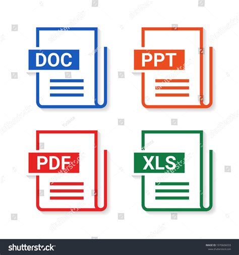 Set File Type Format Extension Documents Stock Vector Royalty Free 1970606033 Shutterstock