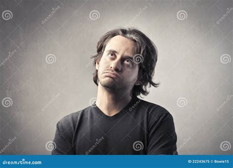 Bored Man Stock Image Image Of Adult Afraid Face Wall 22243675