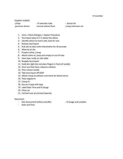 IV Insertion How To Insert An IV Notes That Helped Me Visualize Better IV Insertion Supplies