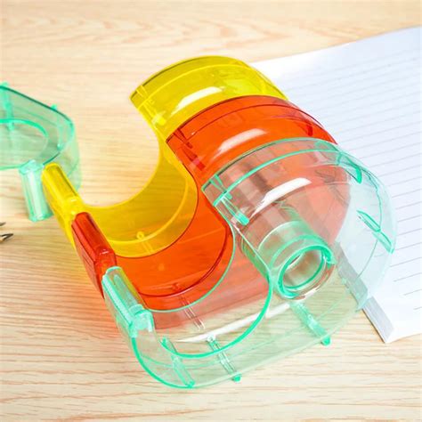 1pc 투명 테이프 커터 홀더 플라스틱 일본 종이 Adhesivetape 디스펜서 휴대용 테이프 롤러 편지지 작은 커터테이프