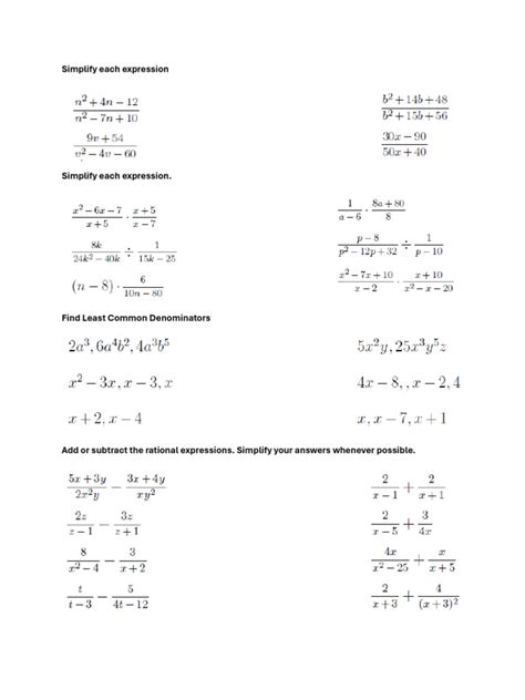 Rational Expressions Operations Pdf Rational Expressions Operations Pdf