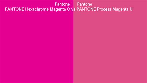 Pantone Hexachrome Magenta C Vs Pantone Process Magenta U Side By Side