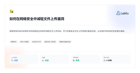 如何在网络安全中减轻文件上传漏洞 Labex