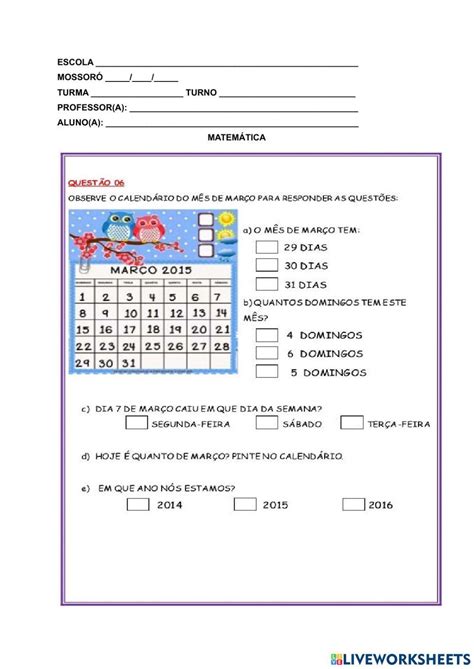 Matemática Online Exercise For BÁsico Live Worksheets
