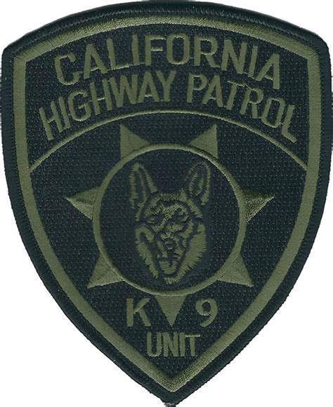 California Highway Patrol K9 Od Green Shoulder Patch New Design
