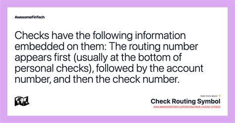 Check Routing Symbol AwesomeFinTech Blog