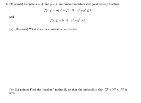 Solved Points Suppose X X And Y Y Are Random Chegg Com