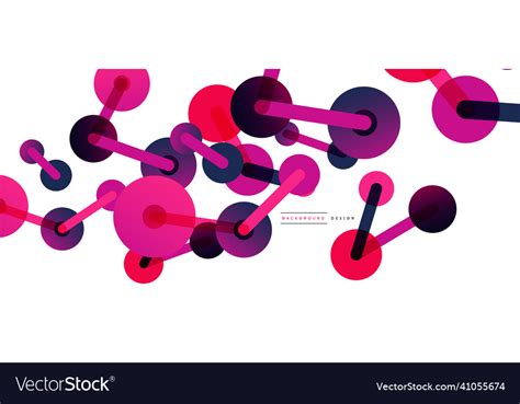 Abstract Background Round Dots Connected By Lines Vector Image