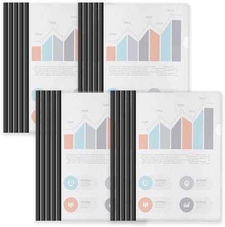 Binditek Pack Report Covers With Sliding Bar Clear A Size Paper Resume Covers Presentation