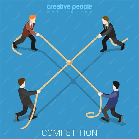 비즈니스 경쟁 넥타이 플랫 아이소 메트릭 무료 벡터