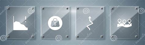 Set Location Arrow Shopping Bag With Sale And Financial Growth