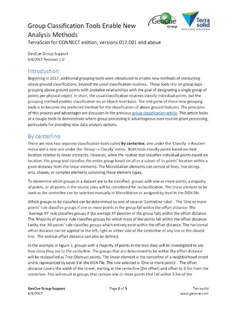 Group Classification Tools Enable New Analysis Methods Terrascan For