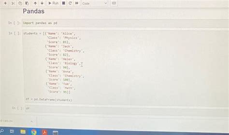 Solved Pandas In Import Pandas As Pd In Df