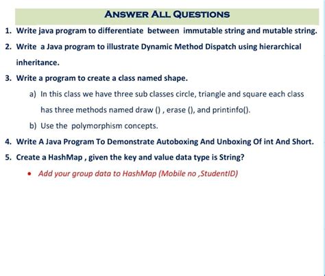 Solved Answer All Questions 1 Write Java Program To