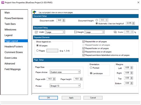 page layout tab for version 6 1 onepager documentation
