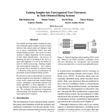 Gaining Insights Into Unrecognized User Utterances In Task Oriented Dialog Systems Acl Anthology