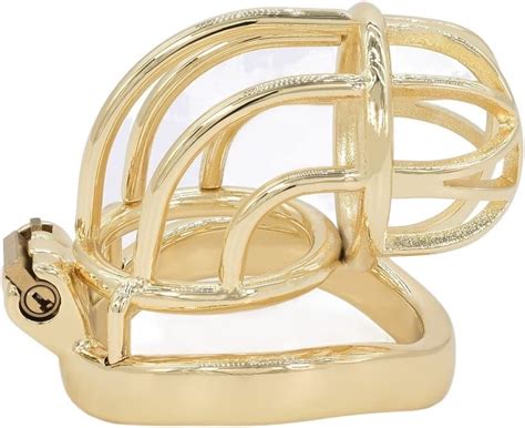 Amazon Norcau 貞操ケージメタルカーブデバイススチールペニス拘束ベルトbdsmロック可能男性用 貞操ケージ Color Gold Size 45mm