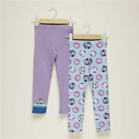 Leggings Niña Pack De 2 Unidades Cintura Elásticada De Algodón Gabbys