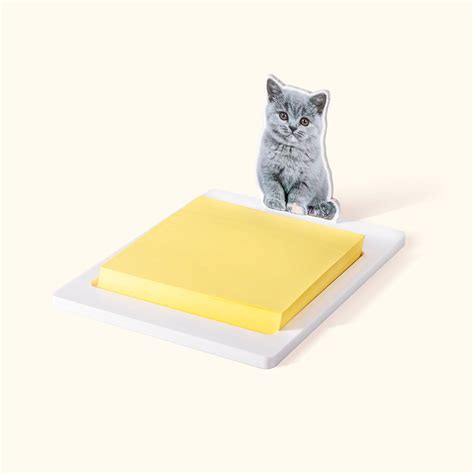 Personalized White Acrylic Sticky Note Holder With 100pcs Sticky Notes