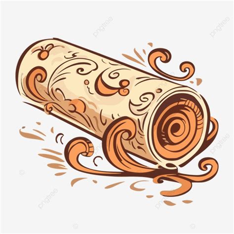 Simple Decorative Scroll Vector Sticker Clipart Big Rolling Scroll