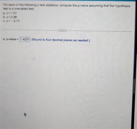 Solved For Each Of The Following Z Test Statistics Compute Chegg
