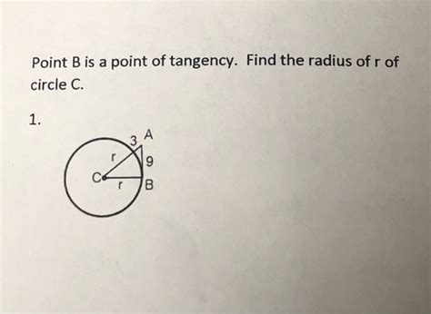 Solved Point B Is A Point Of Tangency Find The Radius Of R Chegg