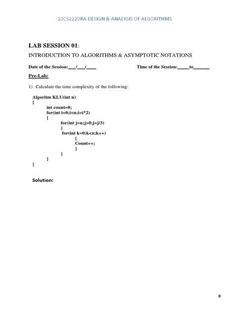 daa lab 1 program pdf time complexity algorithms