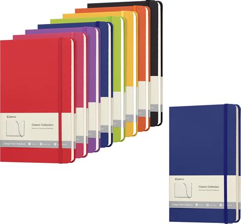 Comix Lined Journal Notebooks Pack For Writing 5 5 X 8 3 Inch Hardcover Office